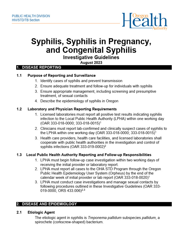 Combined Syphilis Preg CS IG Updated | PDF | Sexually Transmitted Infection | Human Diseases And ...