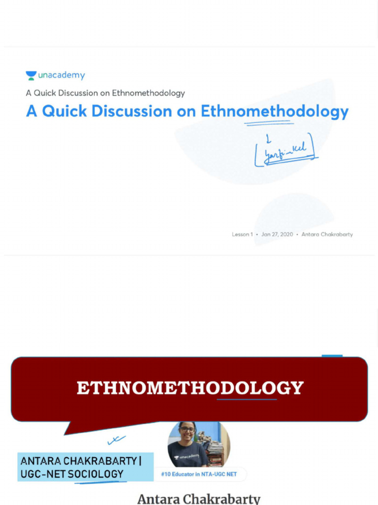 A Quick Discussion On Ethnomethodology With Anno | PDF