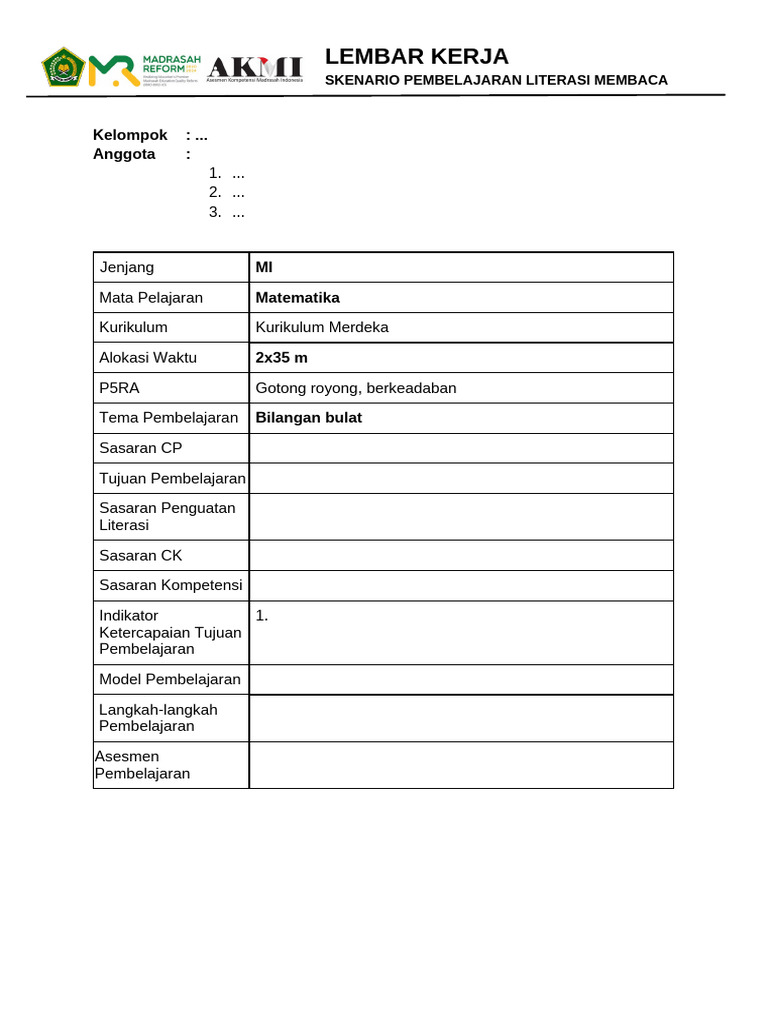 LK - Template Skenario Peserta | PDF