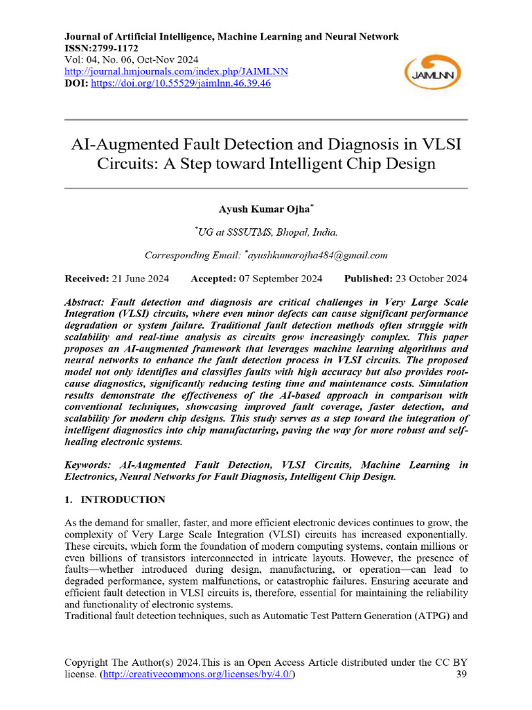 View of AI-Augmented Fault Detection and Diagnosis in VLSI Circuits - A ...