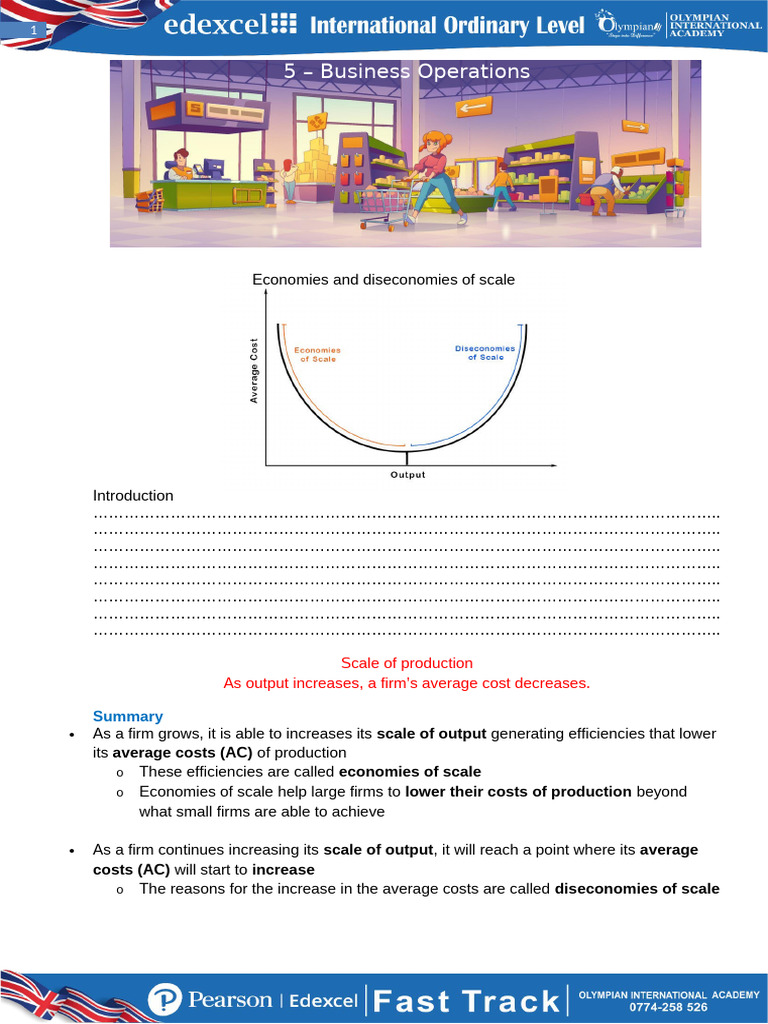 Economies and Diseconomies of Scale | PDF | Average Cost | Lean ...