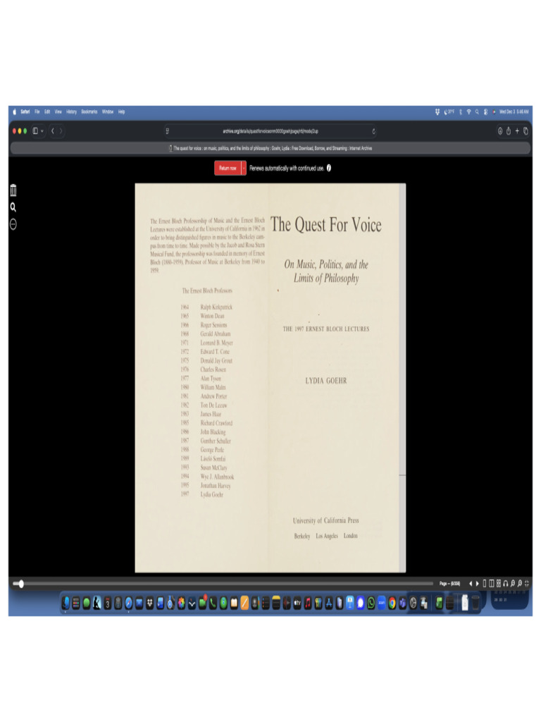 Goehr The Quest For Voice Intro Chap1-3 & Notes & Index | PDF