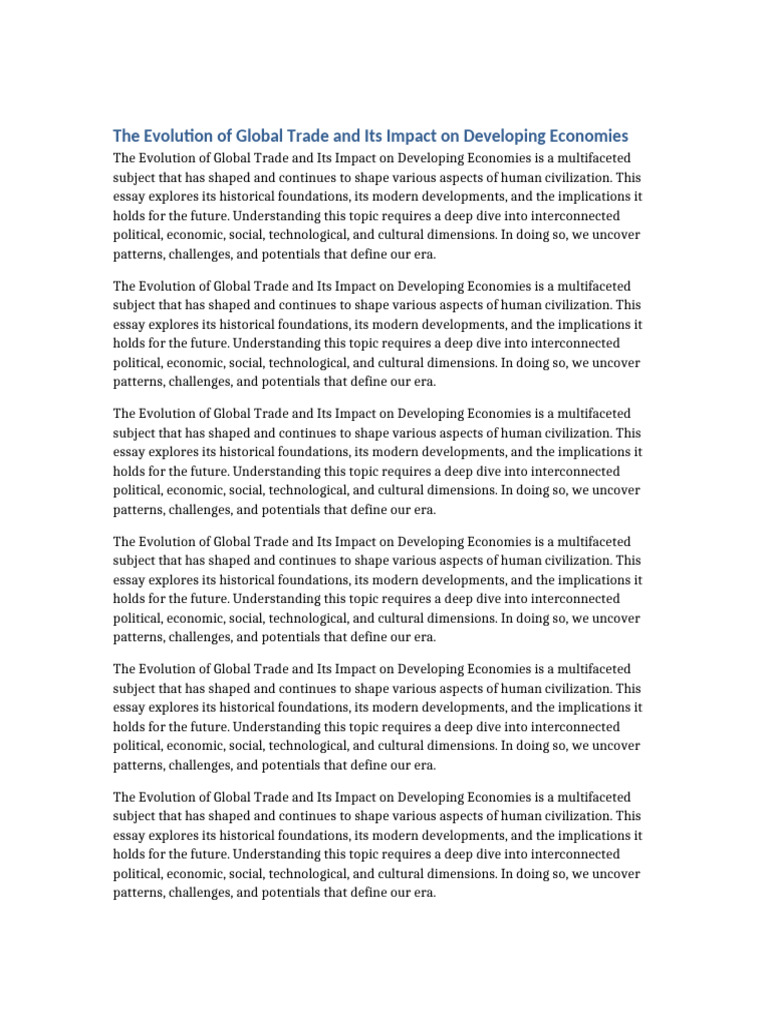 Essay_1 | PDF | Economies | Essays