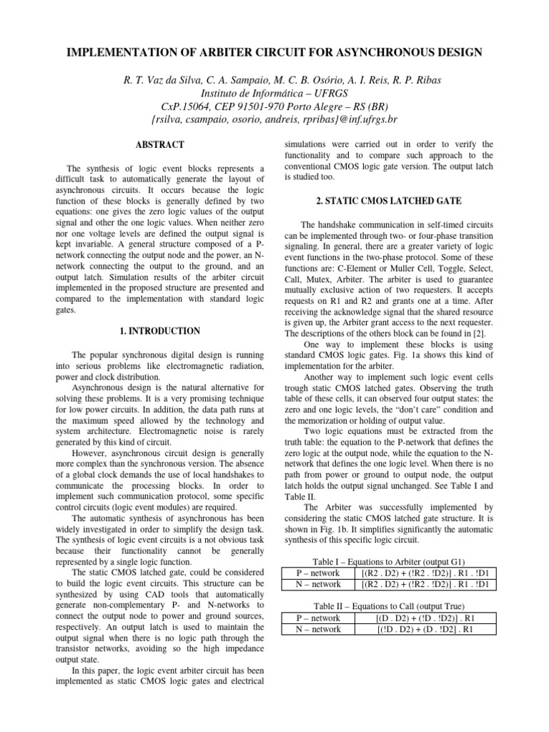 Arbiter | PDF | Logic Gate | Cmos