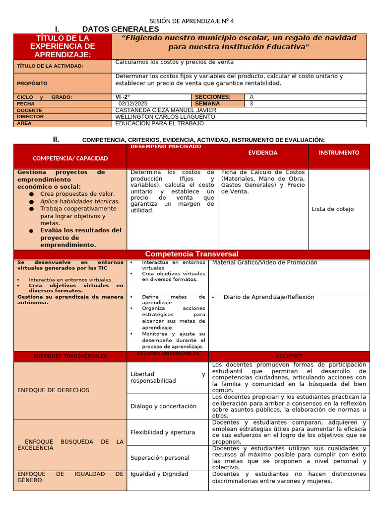 U8-Sesión4 - Ept2 | PDF | Enseñando | Aprendizaje