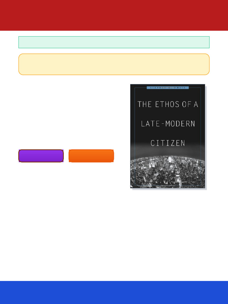 The Ethos of a Late Modern Citizen 1st Edition Stephen K. White ebook ...
