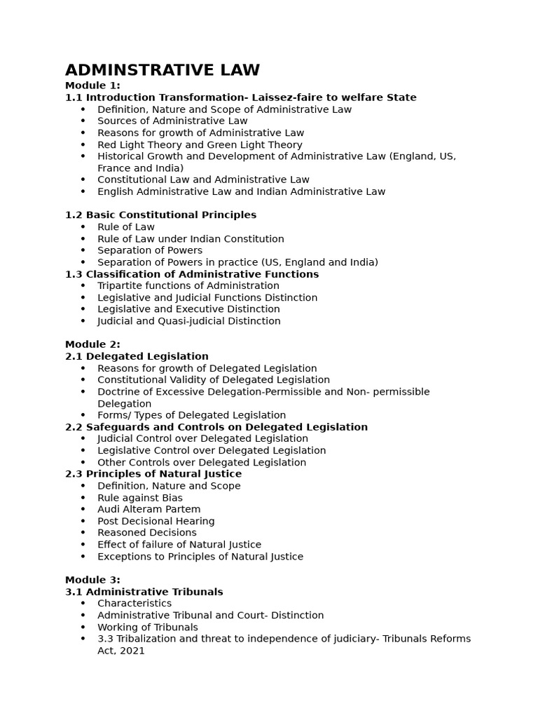 Overview of Administrative Law Principles | PDF | Administrative Law ...
