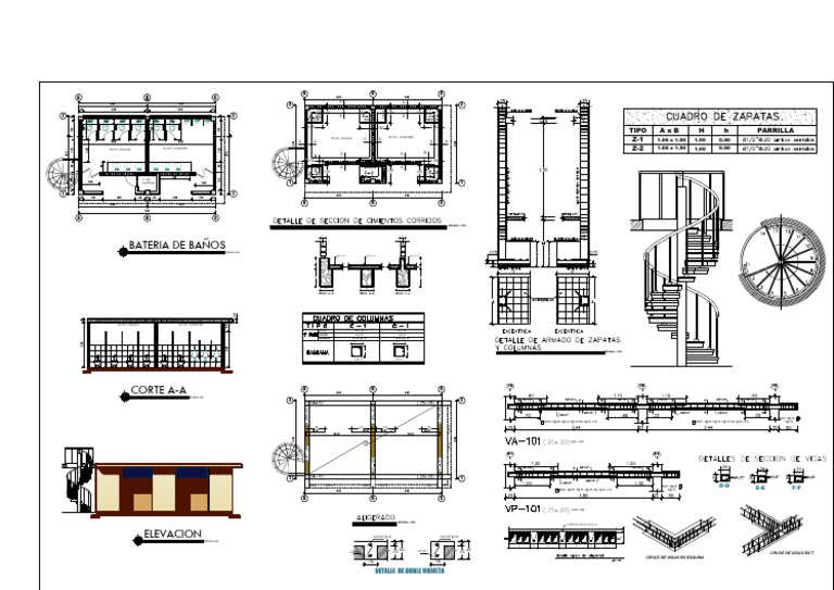 Diseño de Baños: SS.HH. Varones y Damas | PDF