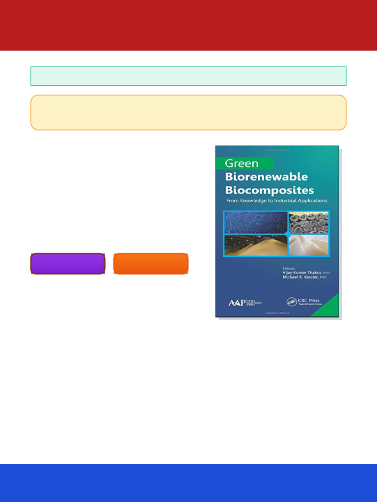 Green Biorenewable Biocomposites From Knowledge To Industrial ...