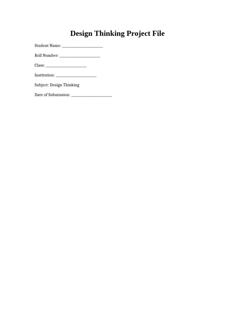 Design Thinking Project Overview | PDF