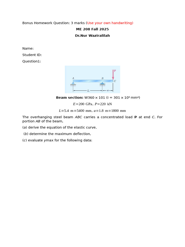 Bonus Homework Question | PDF