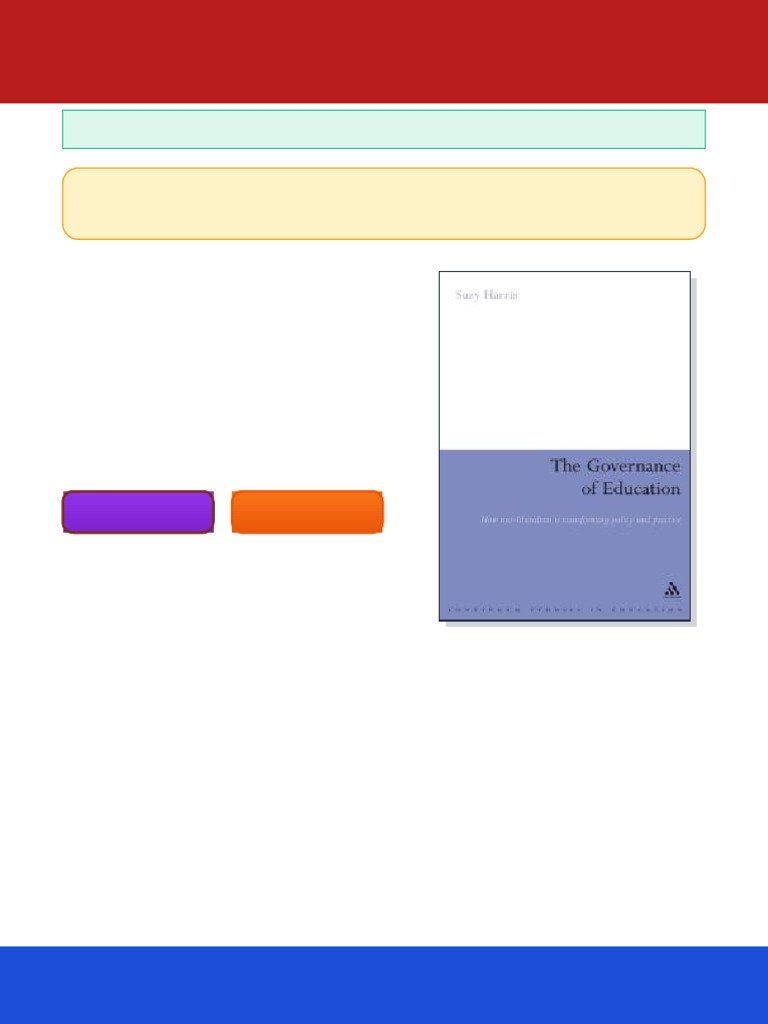 The Governance of Education 1st Edition Suzy Harris ebook compatible ...