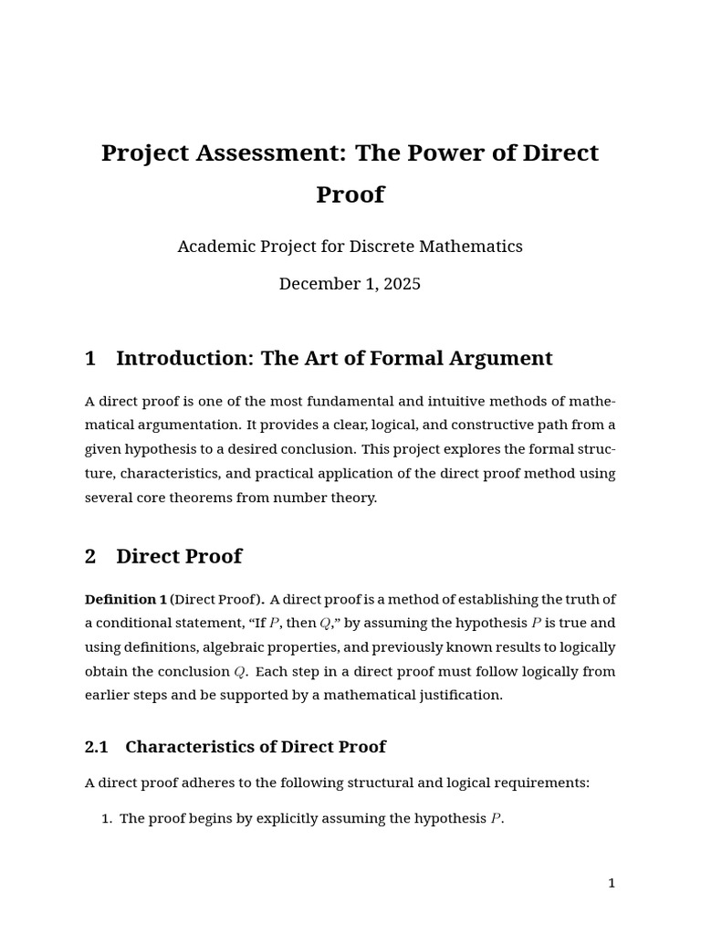 The Power of Direct Proof | PDF | Mathematical Proof | Theorem