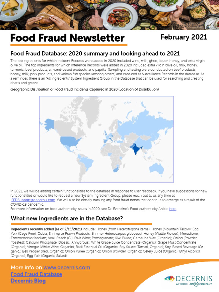 Food Fraud Database Newsletter 2021 02 | PDF | Alcoholic Beverages | Wine