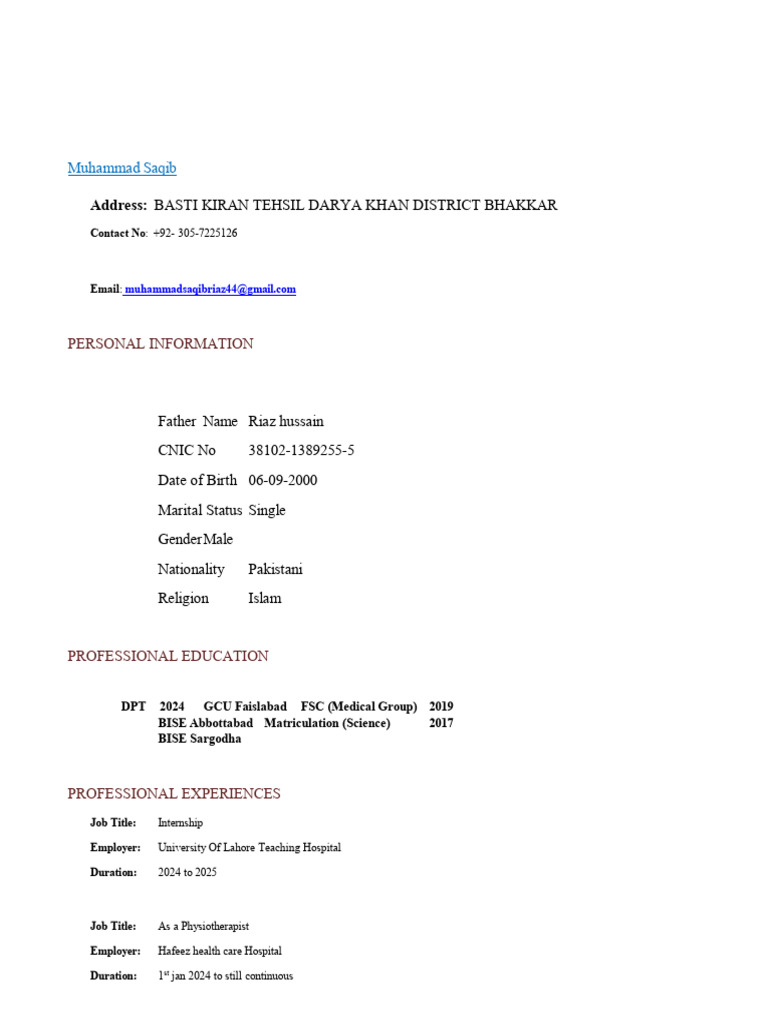 Saqib CV (1) (1) copy | PDF