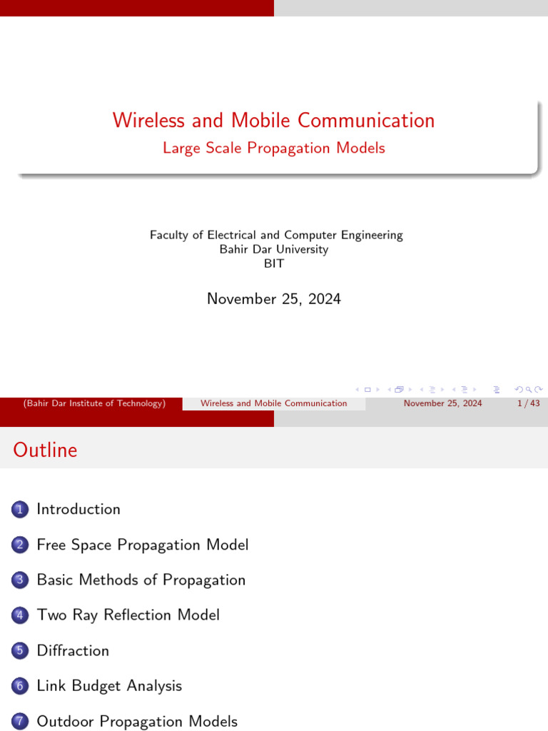 Wireless Communication Propagation Models | PDF | Radio Propagation | Radio