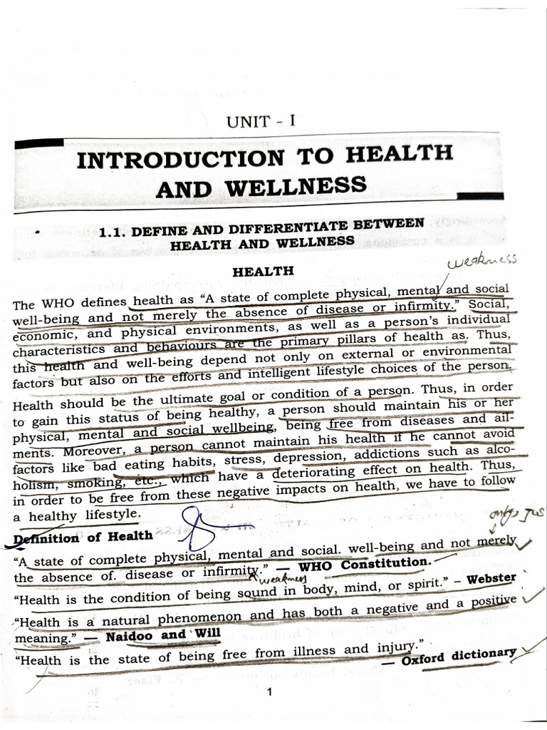 Health and Wellness 1 Unit | PDF