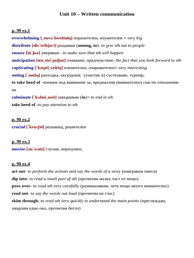 Unit 10 Written Communication | PDF
