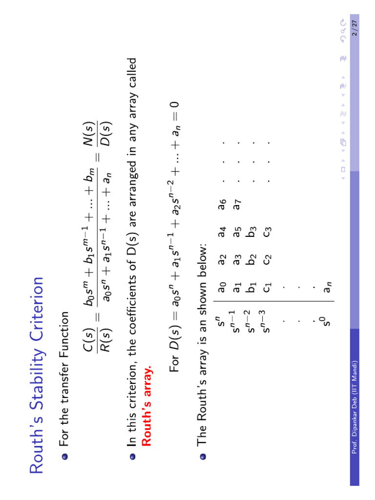 Routh Stability Criterion Related | PDF
