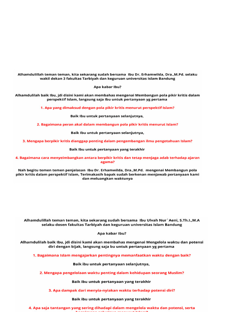 CUE CARD | PDF