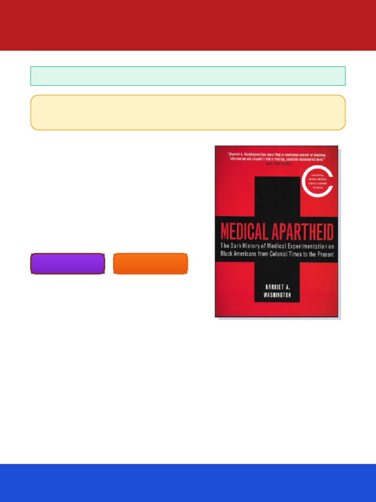 Medical Apartheid the Dark History of Medical Experimentation on Black ...