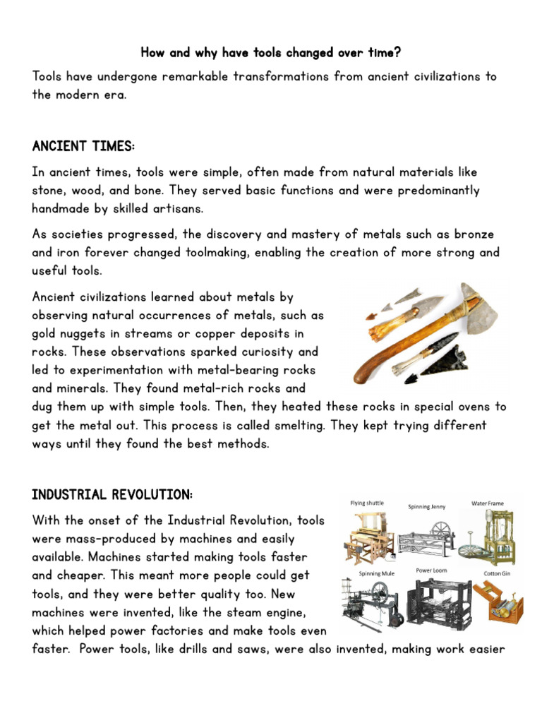 LOI2 - How and Why Have Tools Changed Over Time - GL | PDF | Tools ...