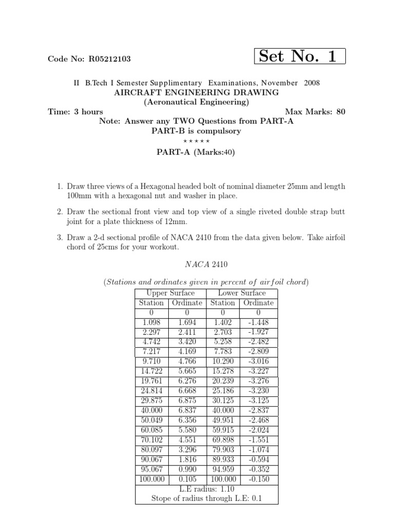 Aircraft Engineering Drawing Exam Guide | PDF | Aerodynamics | Aerospace