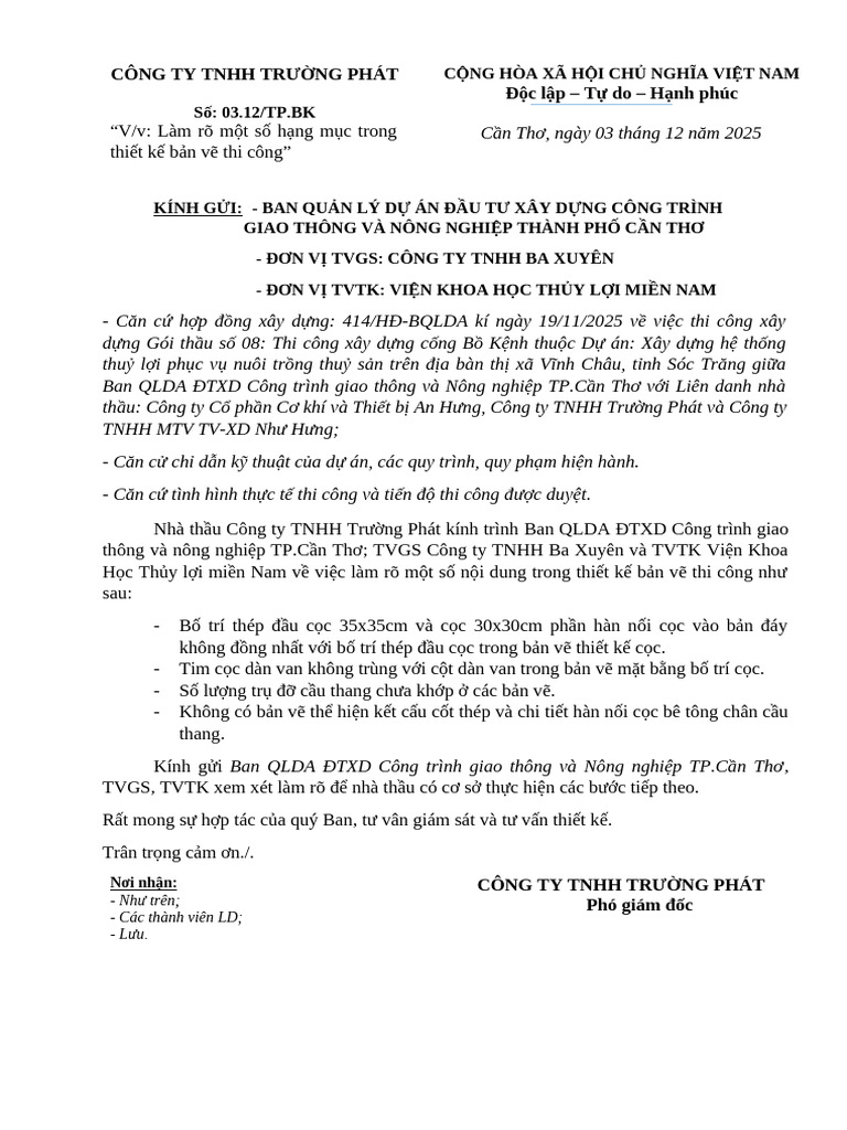 Yeu Cau Lam Ro BVTC | PDF