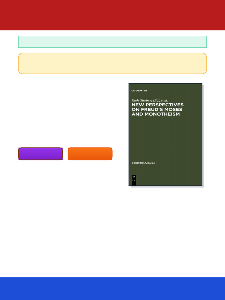New Perspectives on Freud s Moses and Monotheism Ruth Ginsburg (Editor ...