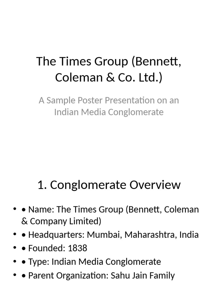 The Times Group Poster Presentation 1 | PDF