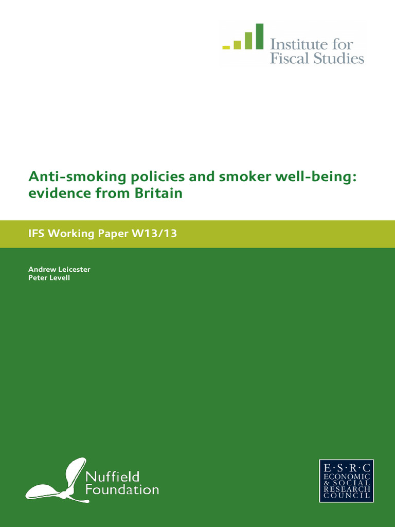 Anti Smoking Policies and Smoker Well Being | PDF | Tobacco Smoking ...