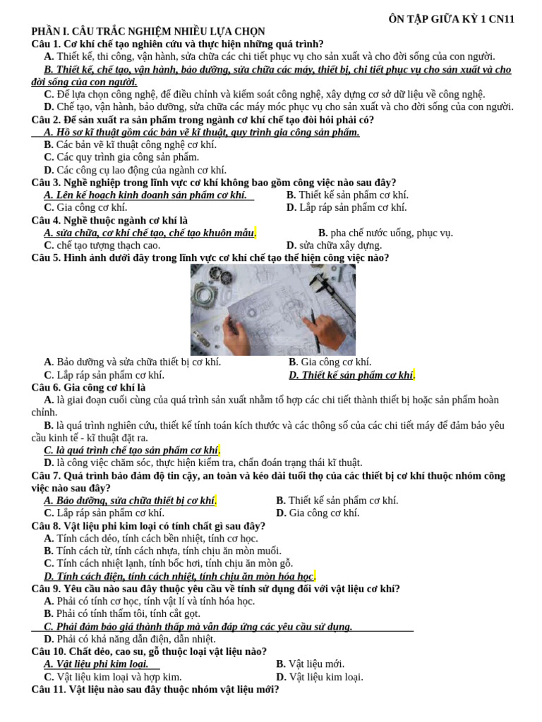 Luyện Tập Giữa Kỳ 1 Cn11 25 - Hs 12345 | PDF