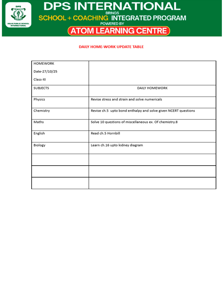 Daily Class Update .Docx-2 | PDF