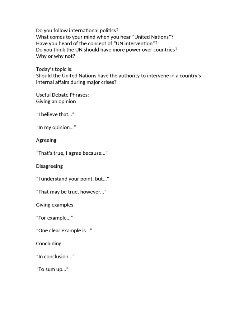 Do You Follow International Politics | PDF