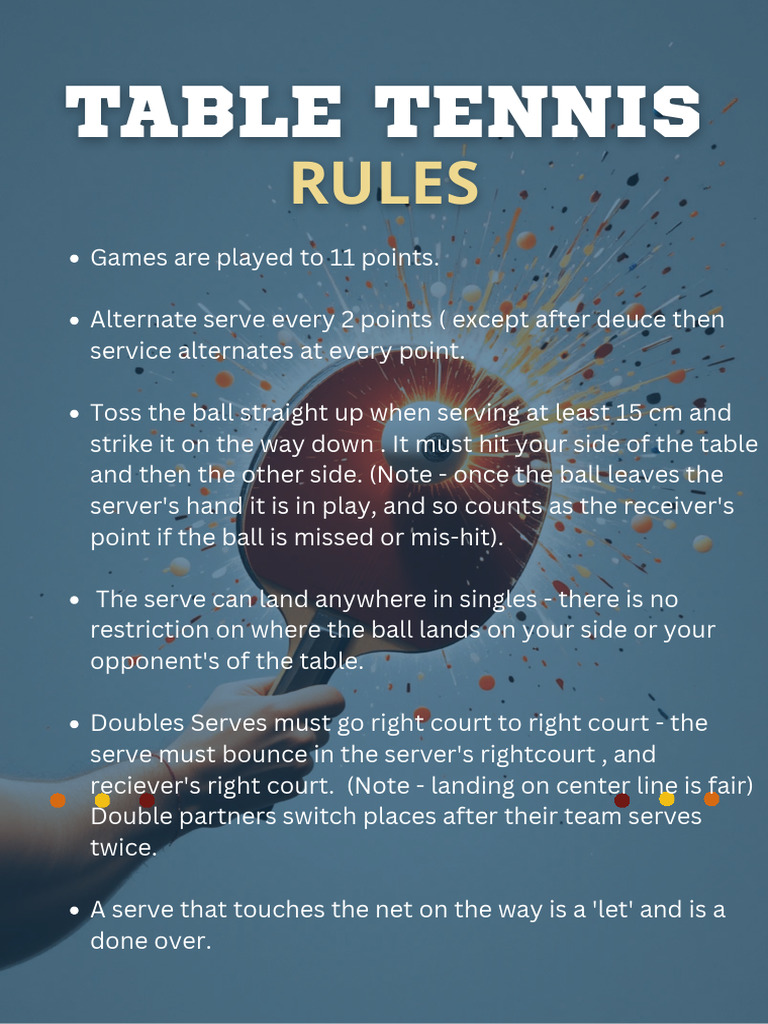 Table Tennis Rules Explained | PDF