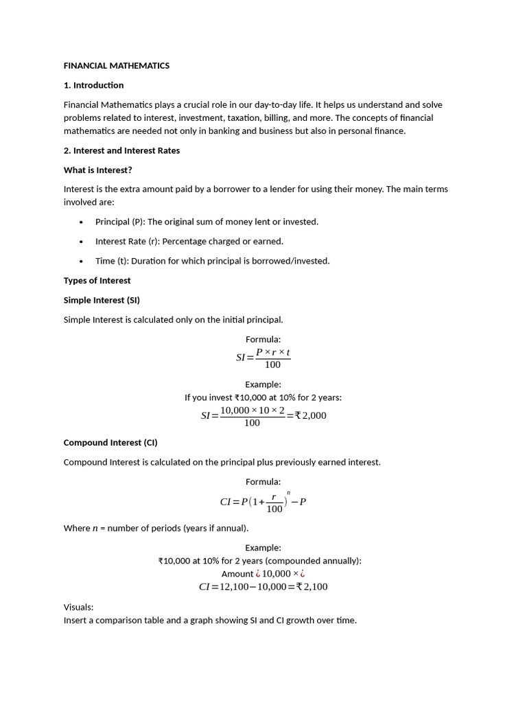 Financial Mathematics AP Mat Final Draft @ | PDF | Net Present Value ...