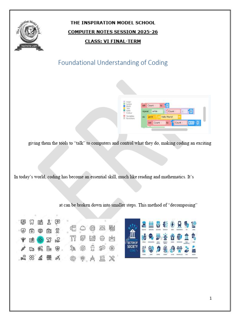 Foundational Understanding of Coding For VI Final Term 2026 | PDF ...