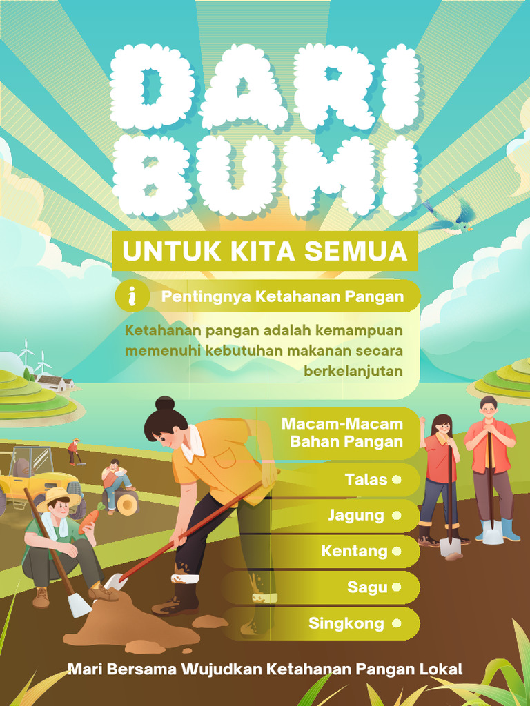 Poster Infografis Ketahanan Pangan Lokal Ilustratif Hijau Dan Biru PDF ...