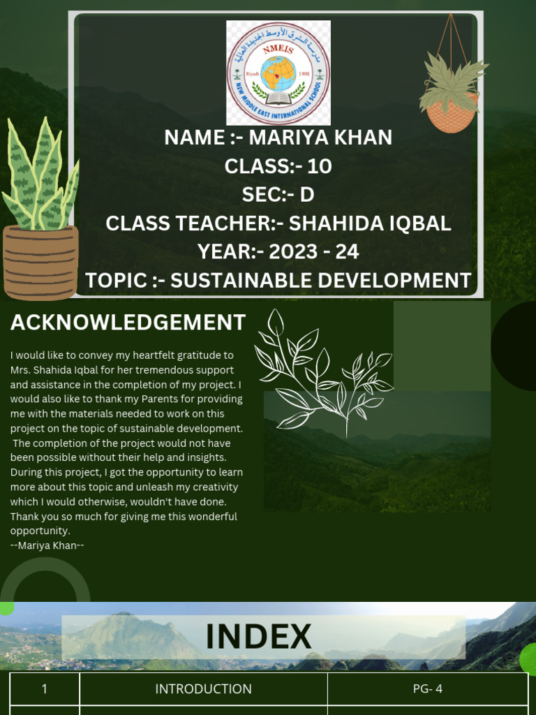SUSTAINABLE DEVELOPMENT CLASS 10 CBSE | PDF | Sustainability ...