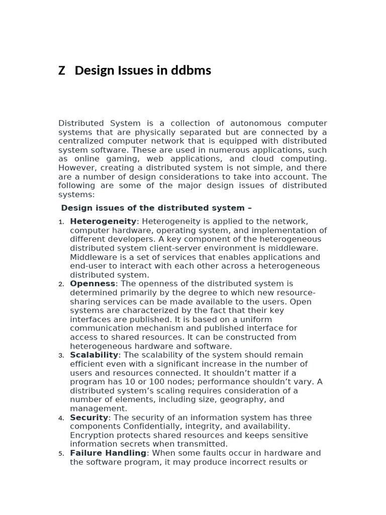 Design Challenges in Distributed Systems | PDF | Distributed Computing ...