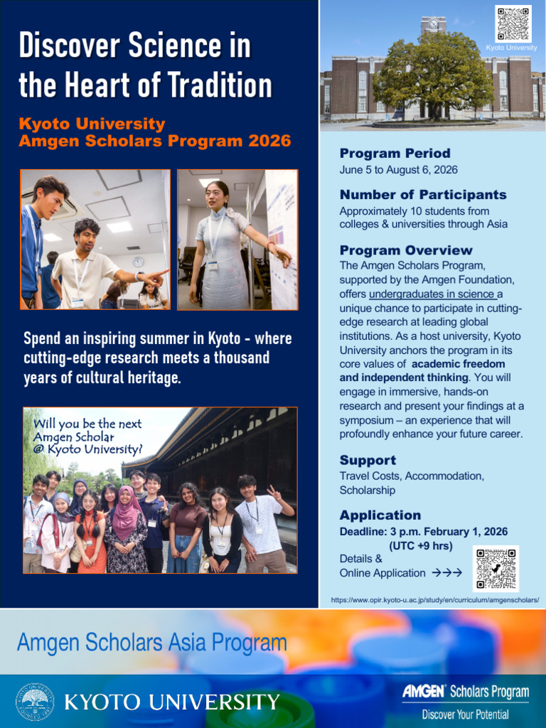 Amgen Scholars Program 2026 at Kyoto University | PDF