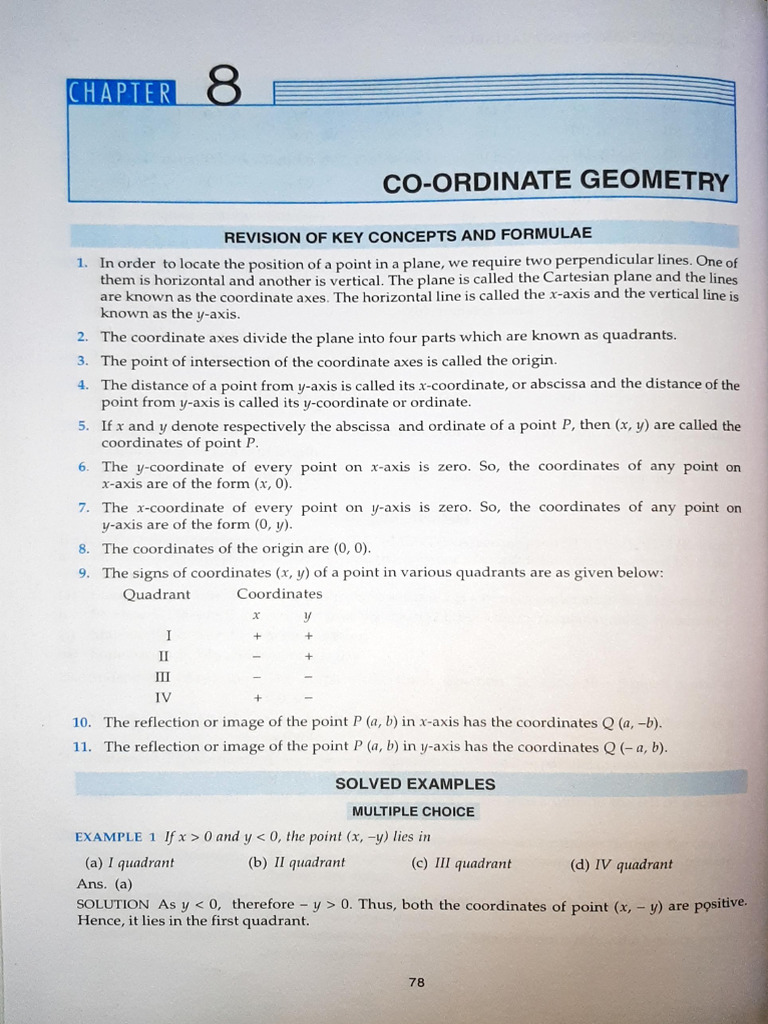 Ch3-CoOrdinate Geometry MCQs | PDF
