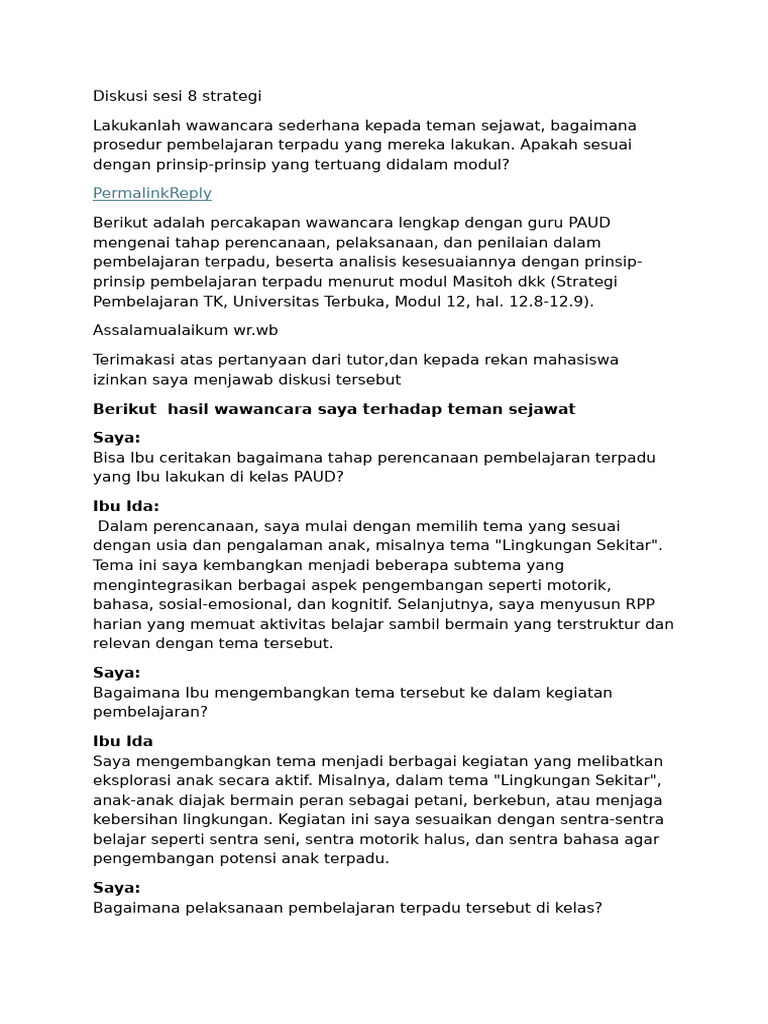 Diskusi sesi 8 strategi | PDF