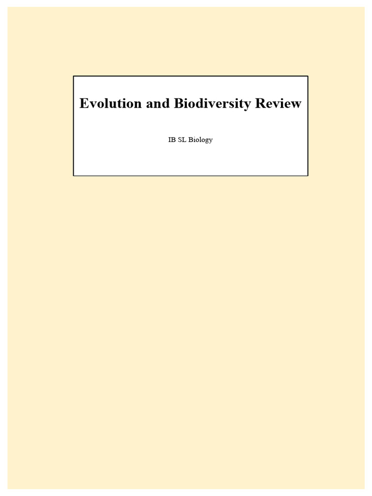 Evolution and Biodiversity | PDF | Evolution | Meiosis