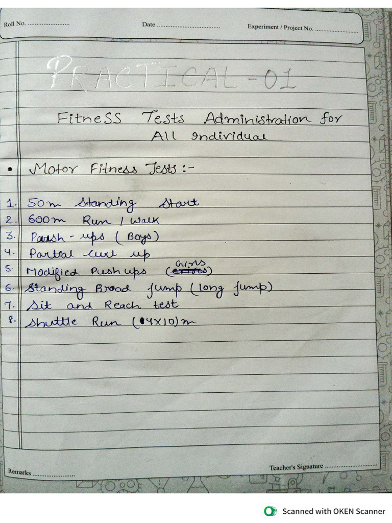 Physical Education Practical 1 | PDF