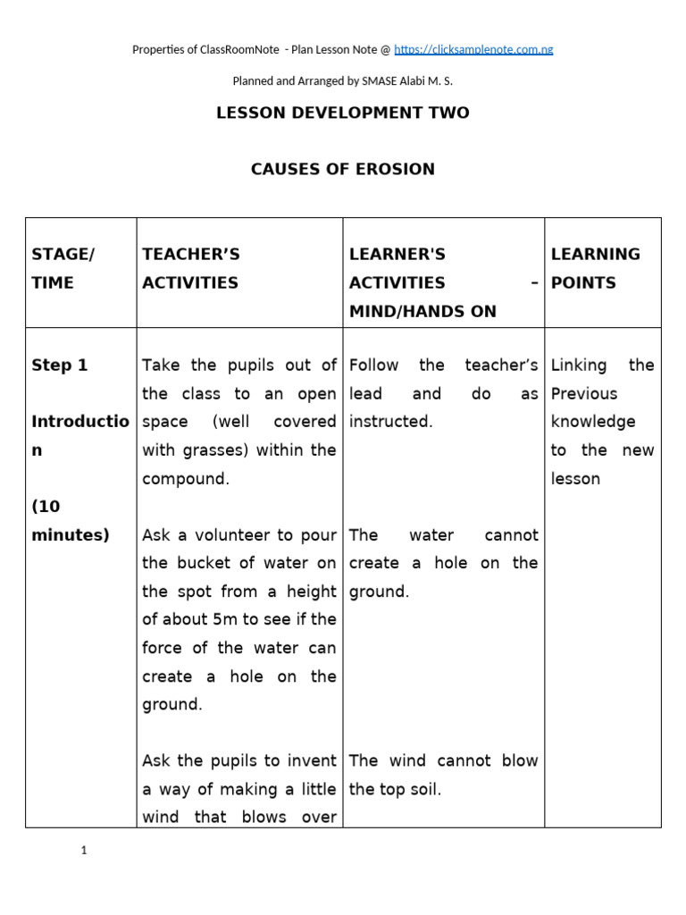 Causes of Soil Erosion Docx 1 | PDF | Learning | Behavior Modification