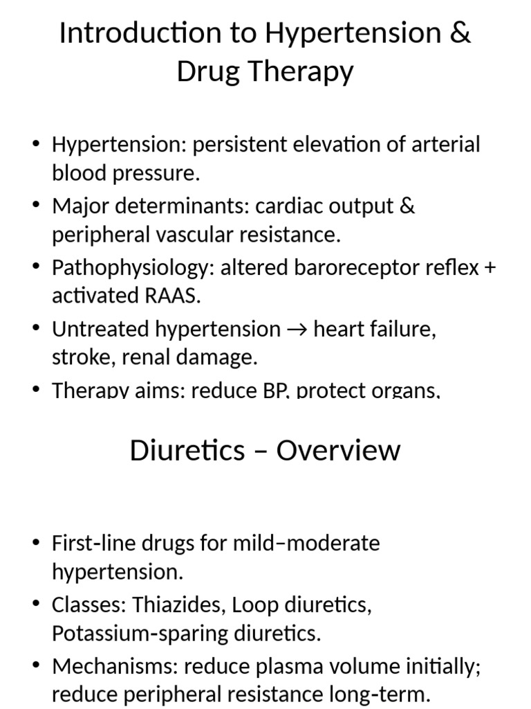 Hypertension Treatment: Drug Overview | PDF | Hypertension | Medical ...