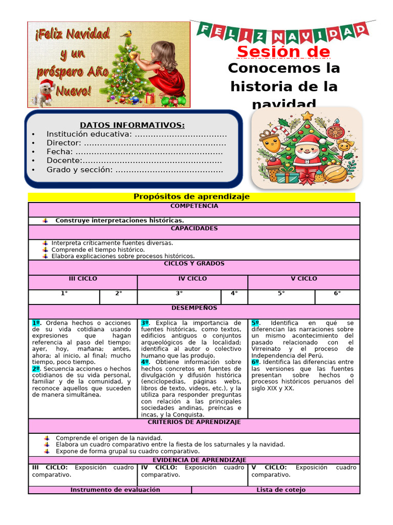 Unidocente Dia 1 PS Conocemos La Historia de La Navidad | PDF | Navidad ...