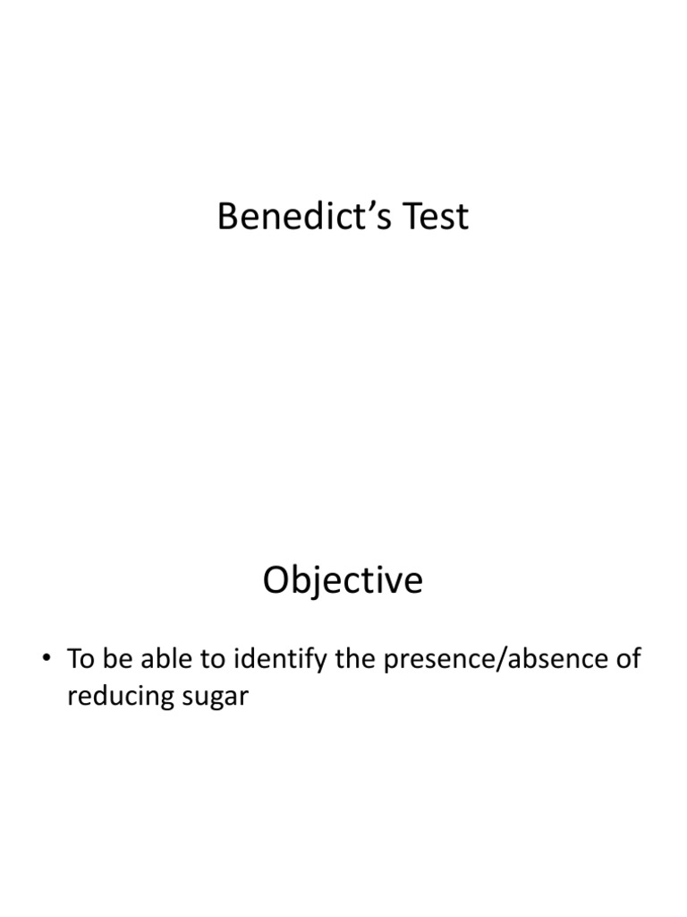 Benedict's Test | PDF