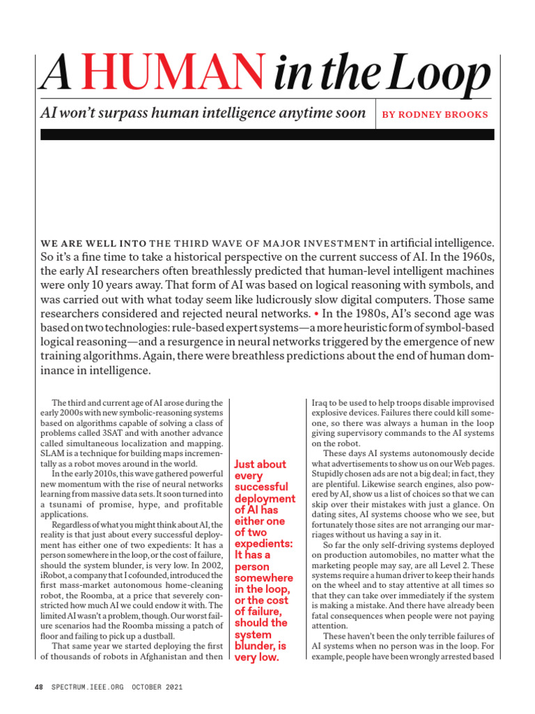 BROOKS - INconvenient Truth - A - Human - in - The - Loop - AI - Wont - Surpass - Human ...